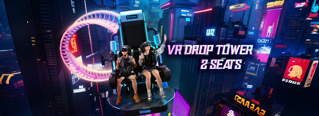 เครื่องจำลองการบินเสมือนจริงที่นั่งคู่เครื่องเกม VR Drop Tower - 9D VR ...